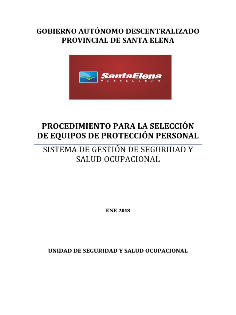 Procedimiento de Selección de Epp | PDF | Riesgo | Seguridad y salud ocupacional