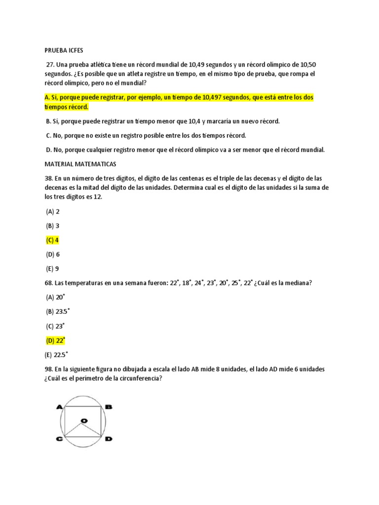 Ejercicios Matematicas | PDF