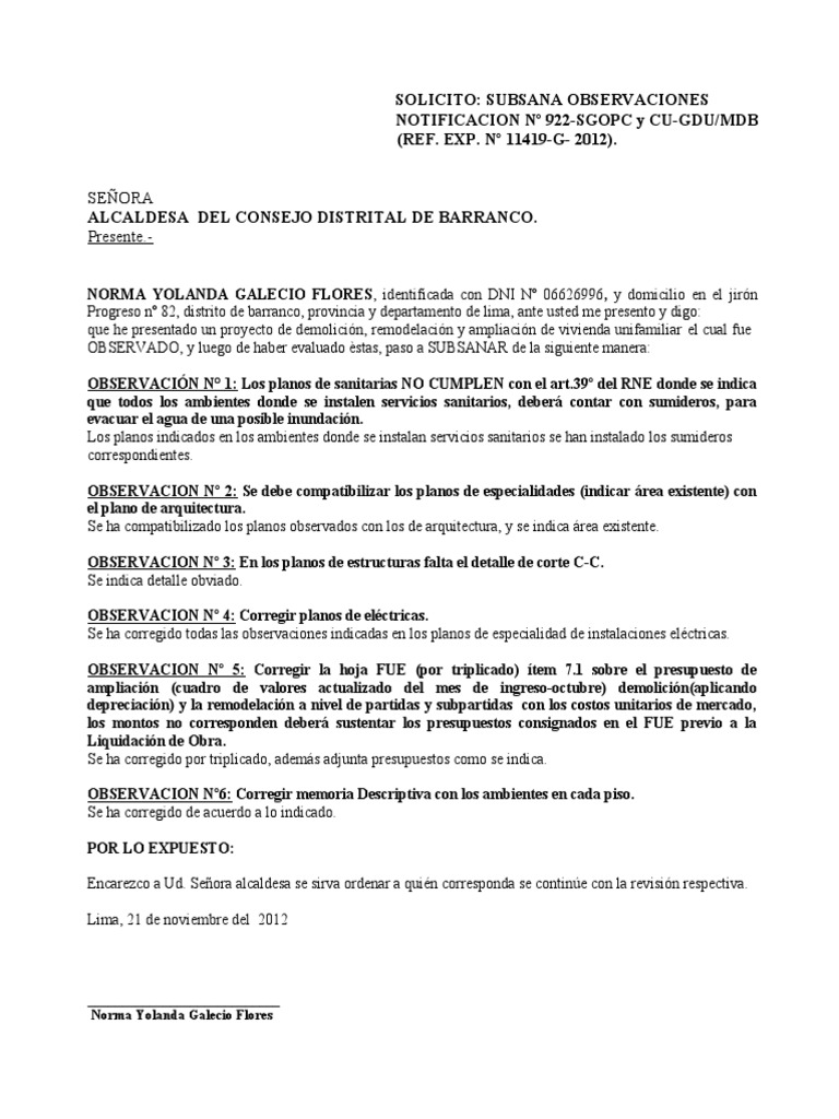 Subsana Observaciones 2 | PDF