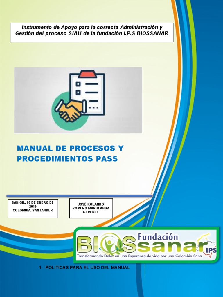 Manual de Procesos Fundación Biossanar | PDF