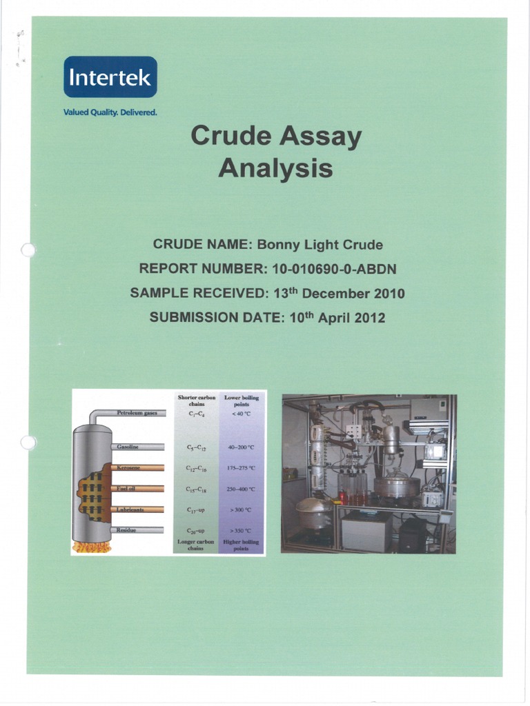 Crude Assay For Bonny Light Crude | PDF
