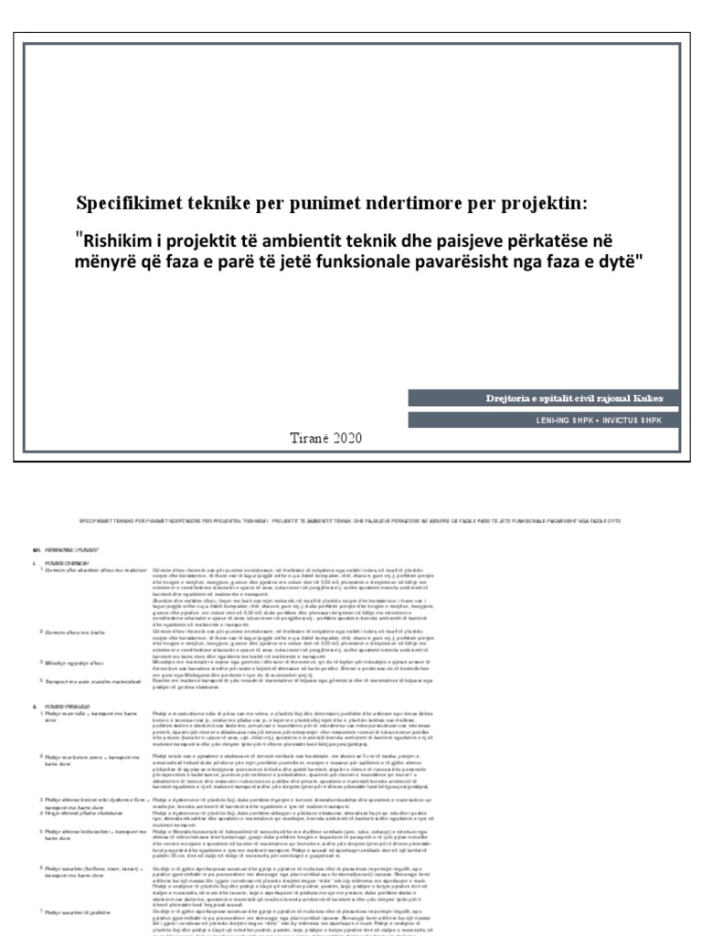 7.specifikime Teknike Ndertimore-2020 | PDF