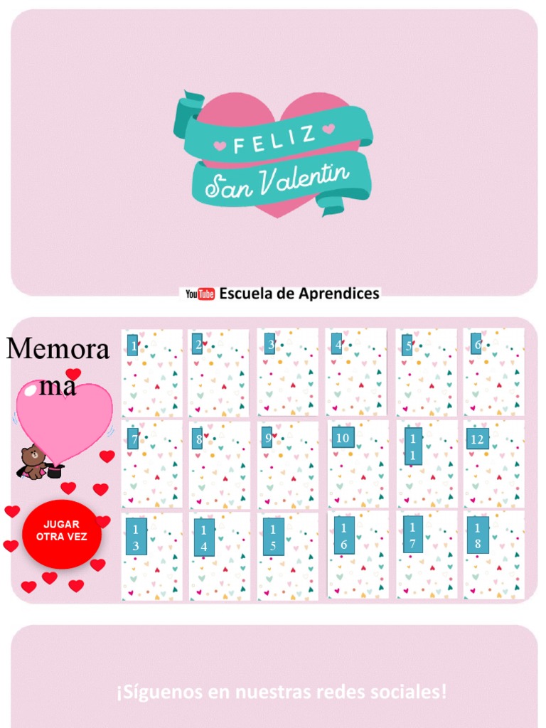 Memorama San Valentín | PDF