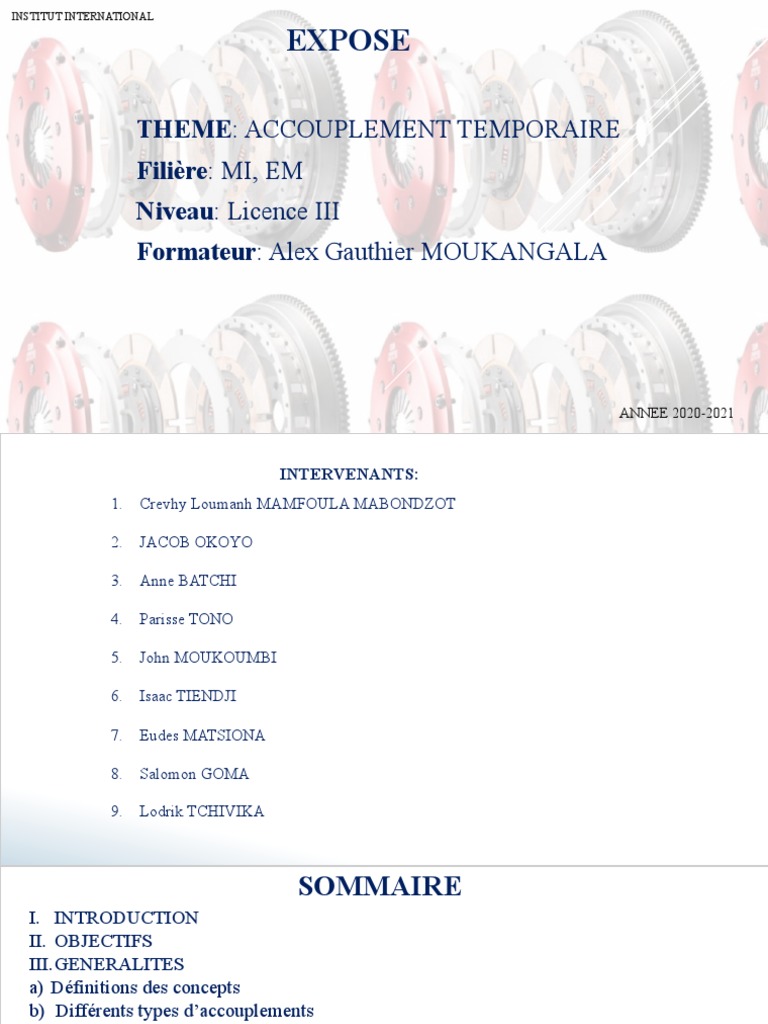 Expose Accouplement Temporaire | PDF | Embrayage | Frein