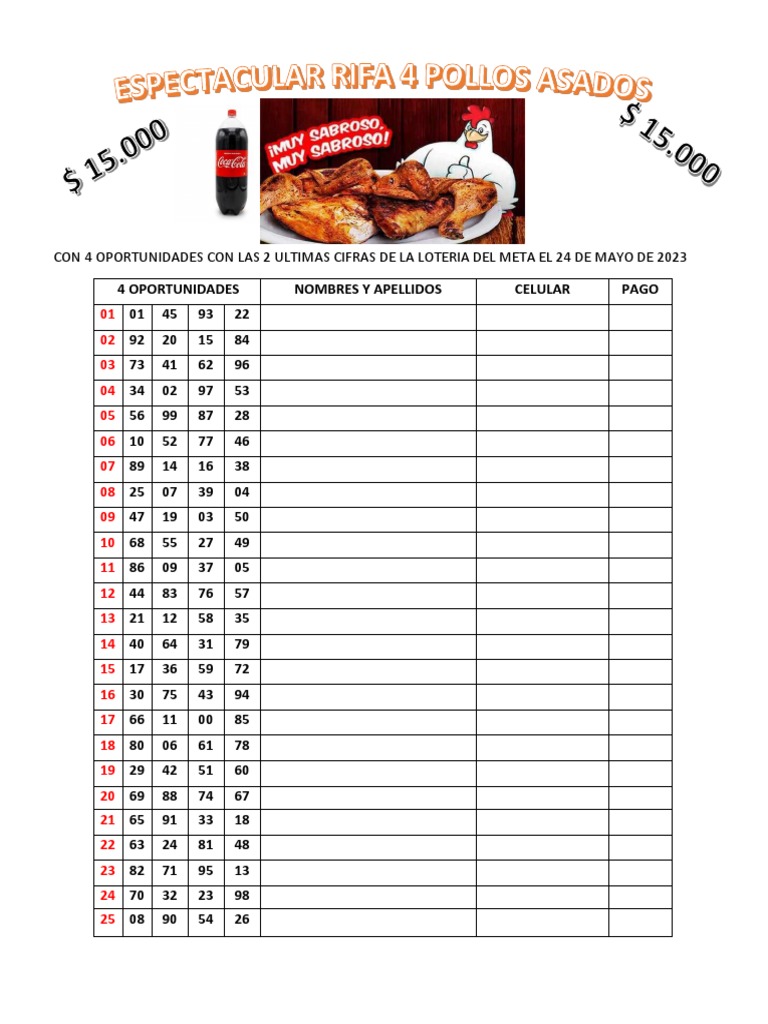 Rifa Pollos Mayo | PDF