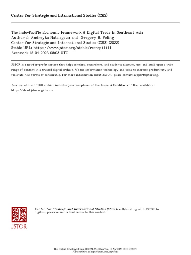The Indo-Pacific Economic Framework & Digital Trade in Southeast Asia ...