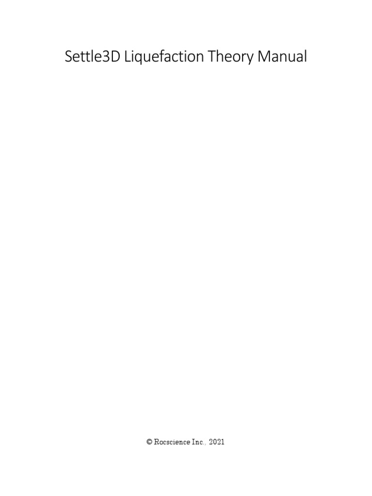 Settle3D Liquefaction Theory Manual | PDF