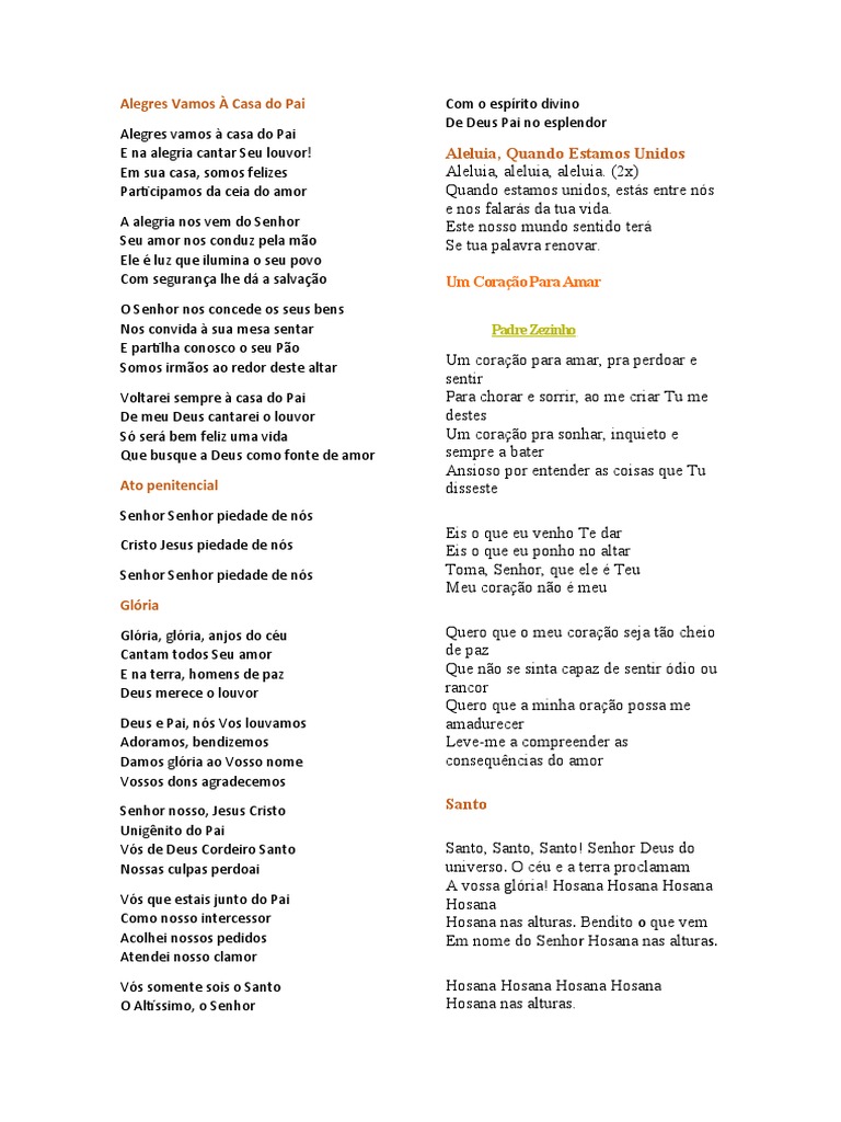 Alegres Vamos À Casa Do Pai | PDF | Maria, mãe de Jesus | Amor