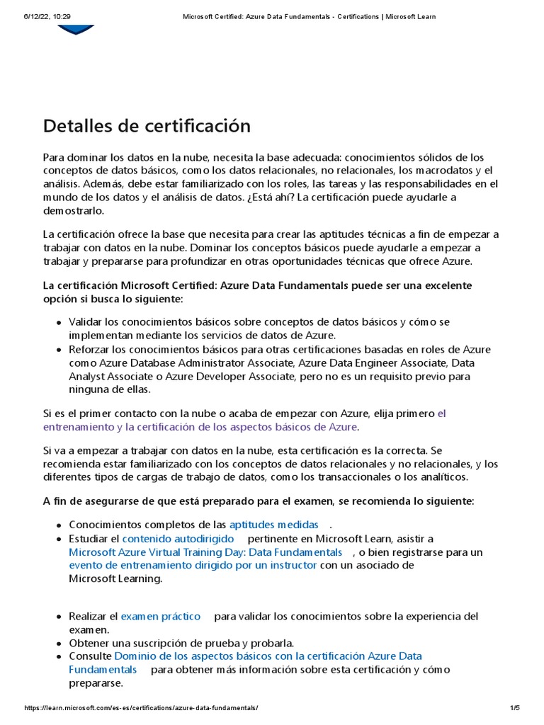 Microsoft Certified - Azure Data Fundamentals - Certifications ...
