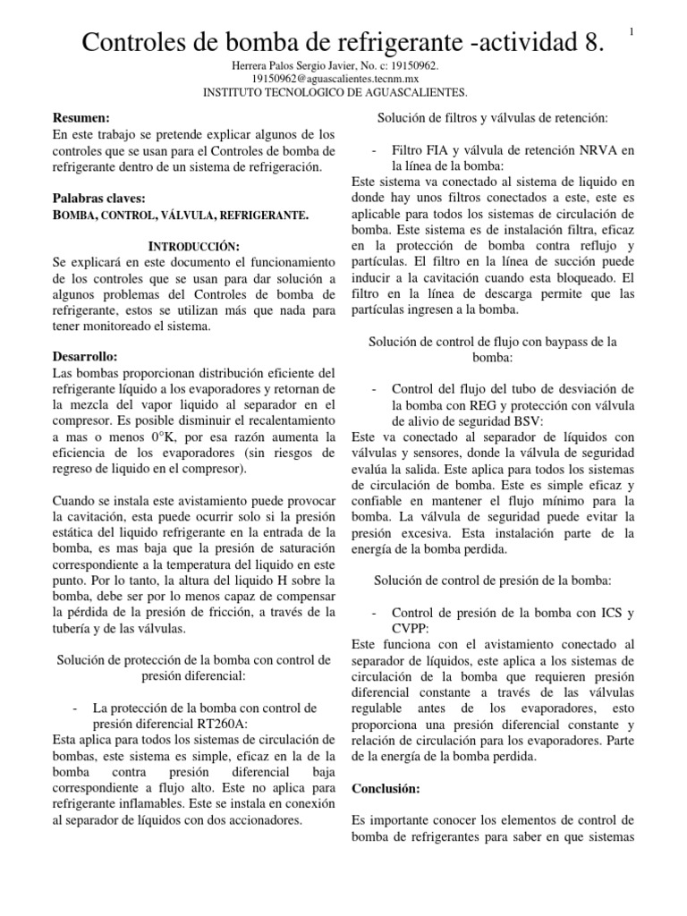 Controles de Bomba de Refrigerante | PDF | Bomba | Presión