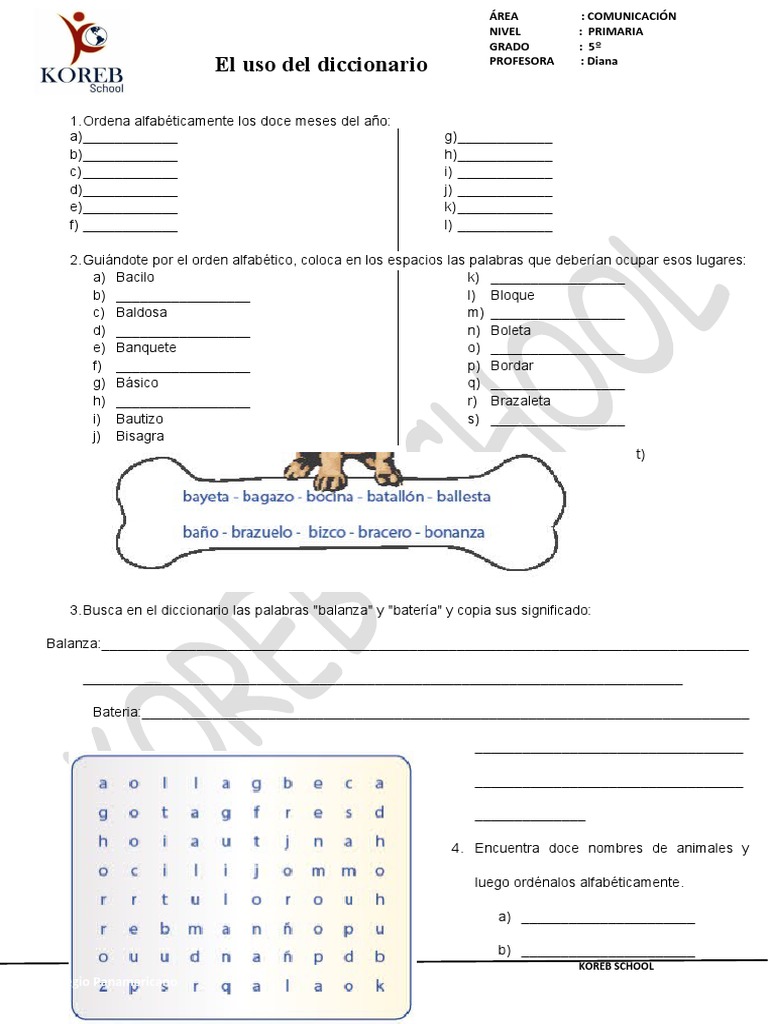 Ficha Diccionario | PDF