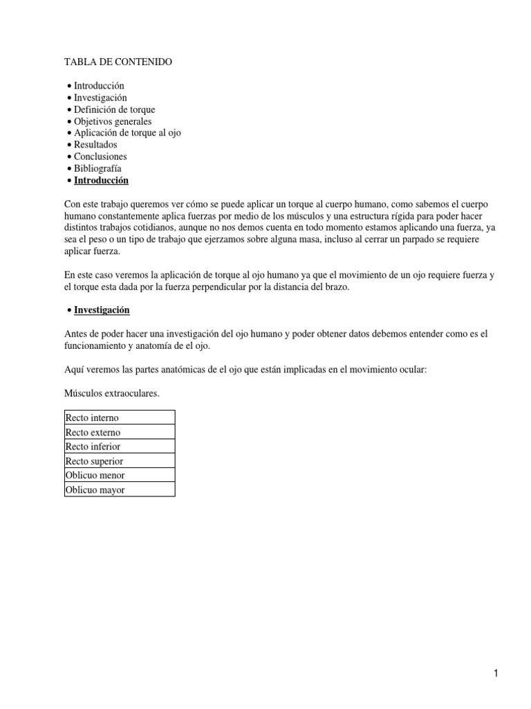 Torque Del Ojo | PDF | Esfuerzo de torsión | Rotación