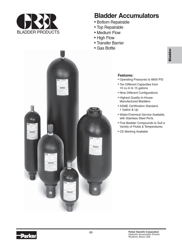 Bladder Accumulators | PDF | Gallon | Valve