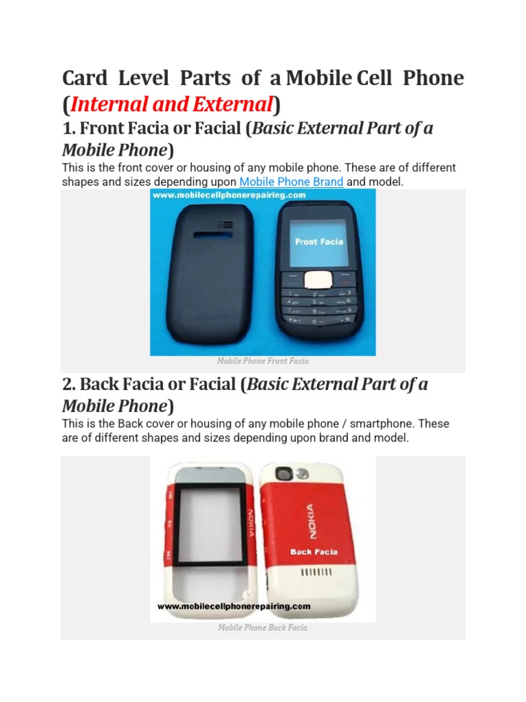 Card Level Parts of A CellPhone | PDF | Telephone | Mobile Phones