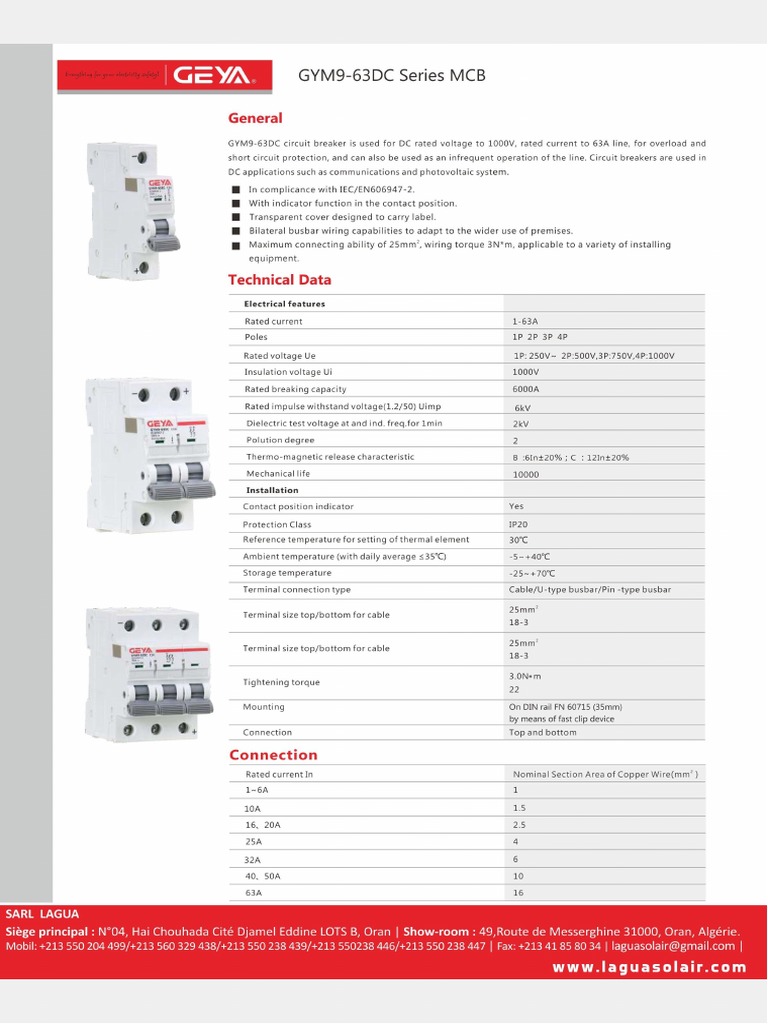 Fich Disjoncteur DC | PDF