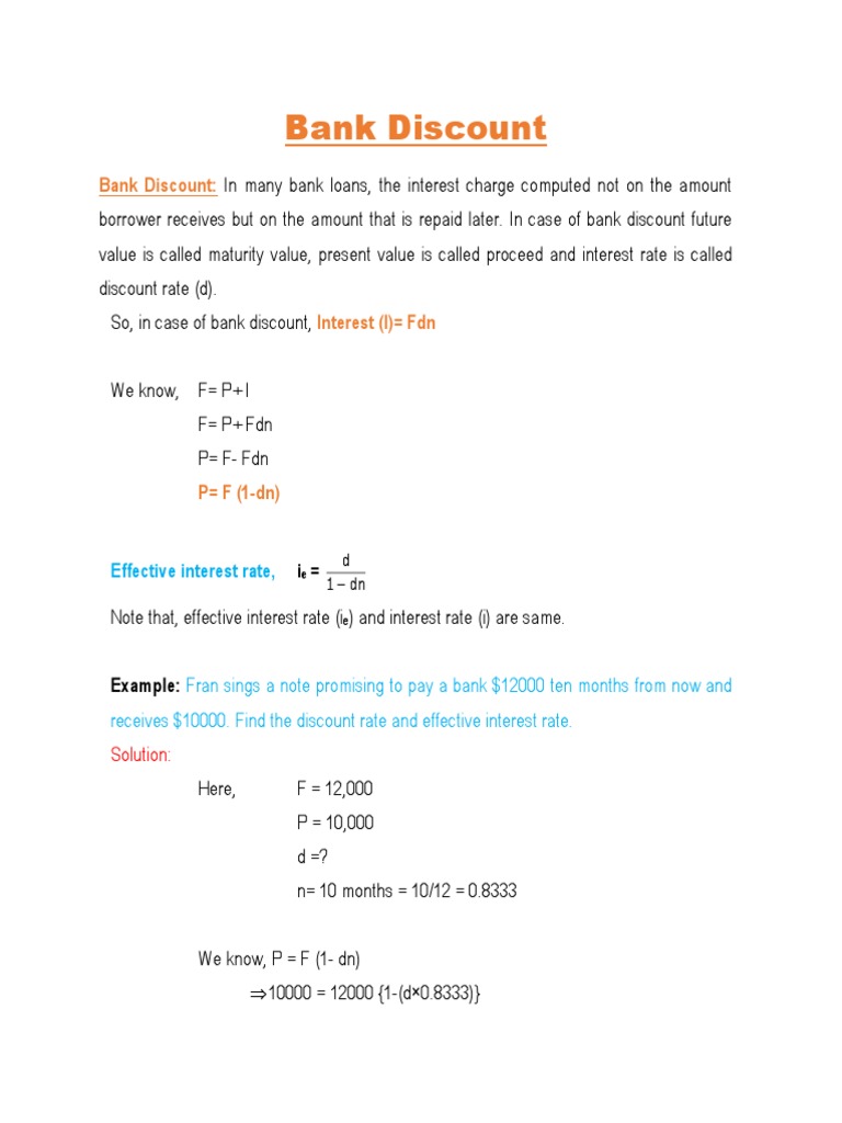 Bank Discount | PDF
