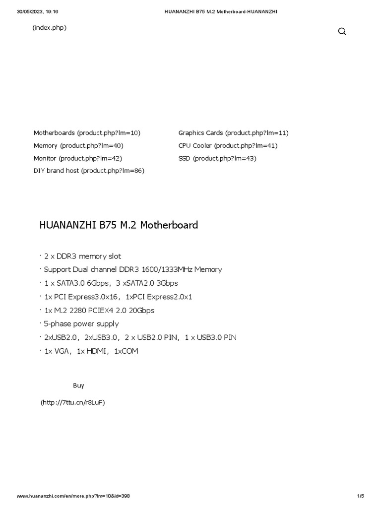 HUANANZHI B75 M.2 Motherboard-HUANANZHI | PDF | Computing | Computer ...