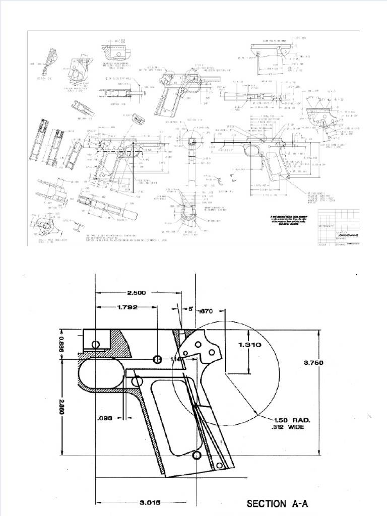 Dokumen - Tips Colt m1911 Frame Blueprints | PDF