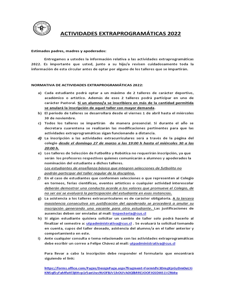 Circular Talleres 2022 | PDF