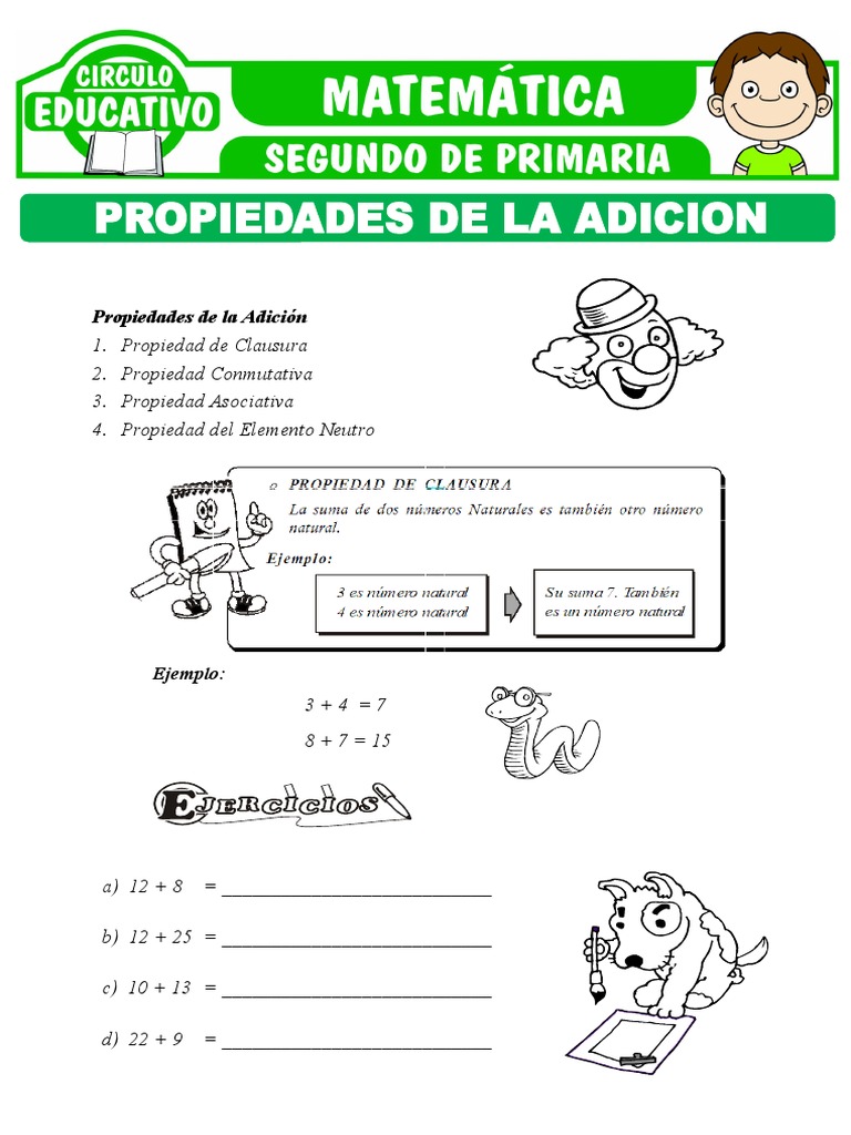 Propiedades de La Adicion para Segundo de Primaria | PDF