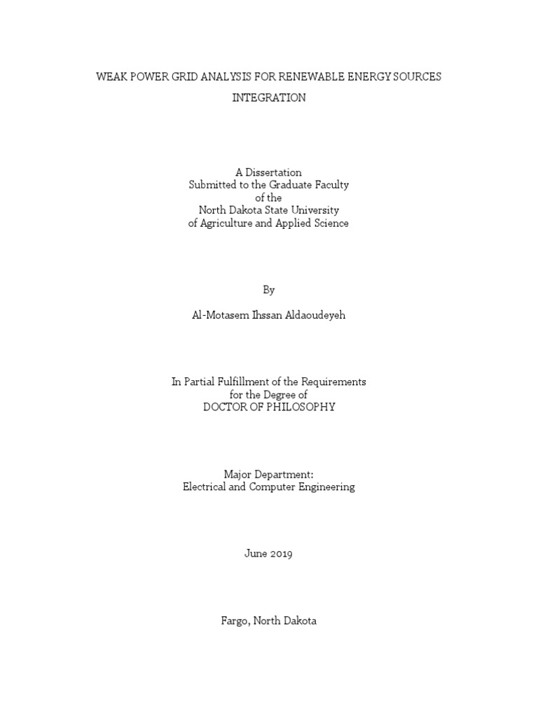 Weak Power Grid Analysis For Renewable Energy Sources Integration | PDF ...