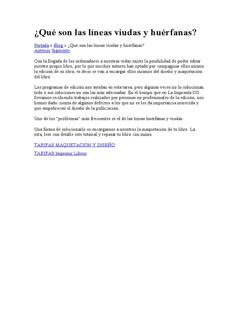 Qué Son Las Líneas Viudas y Huérfanas | PDF