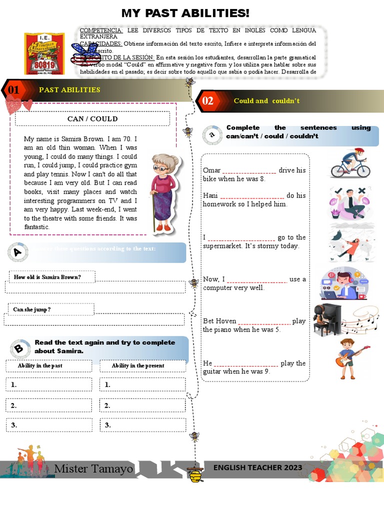 Past Abilities: Can and Could Exercises | PDF
