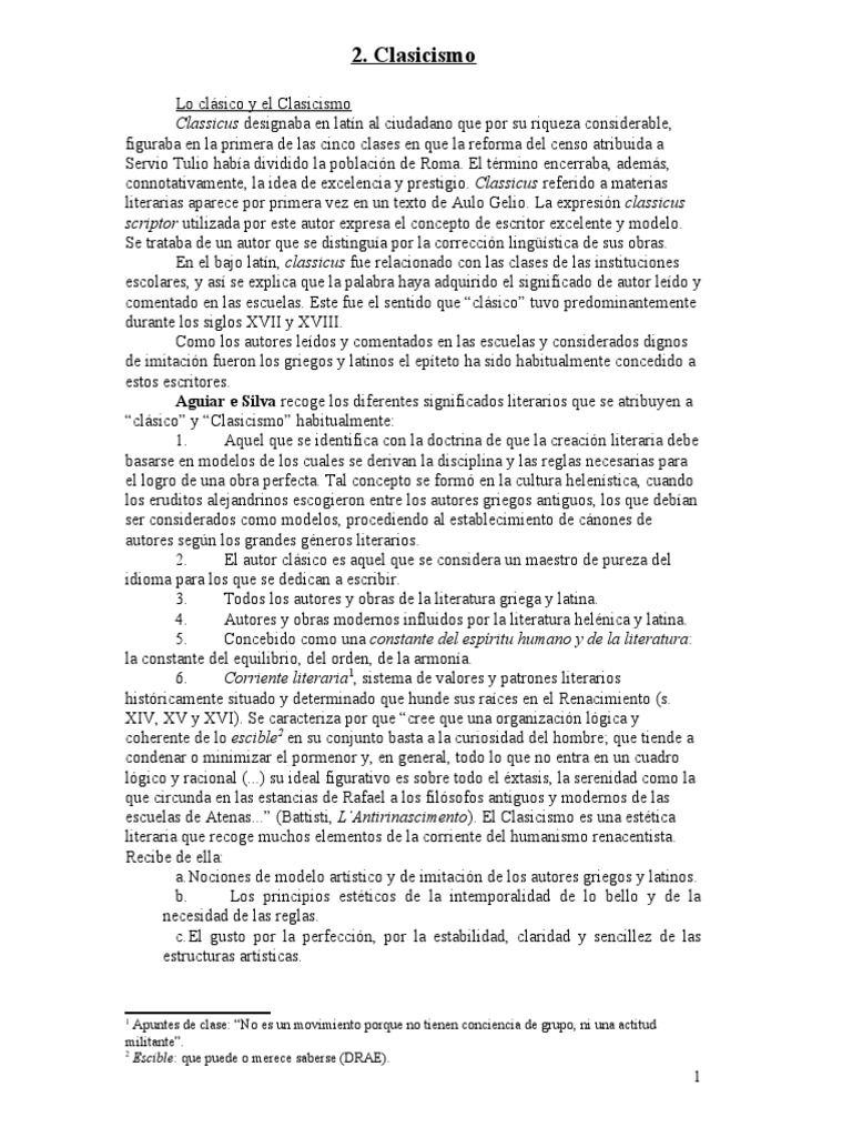 Clasicismo: Historia y Características | PDF | Renacimiento | Clasicismo
