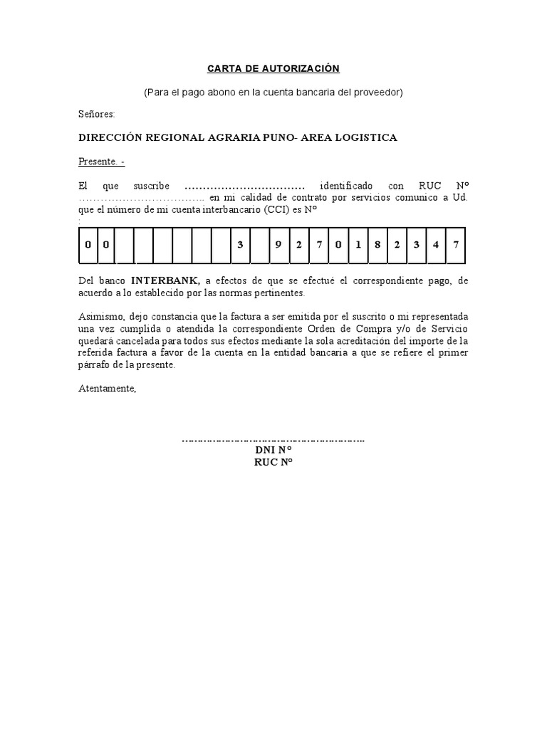 Modelo Carta de Cci | PDF