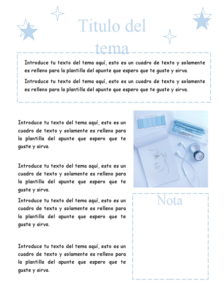 Plantillas para Apuntes Azul | PDF
