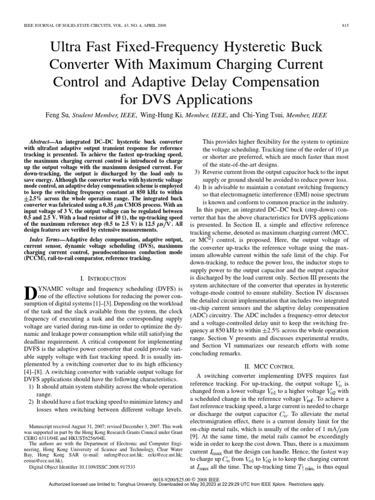 Fast Buck Converter for DVS Systems | PDF | Capacitor | Inductor