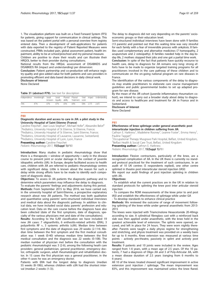 2017 Article 141 Part13 | PDF | Rheumatology | Arthritis