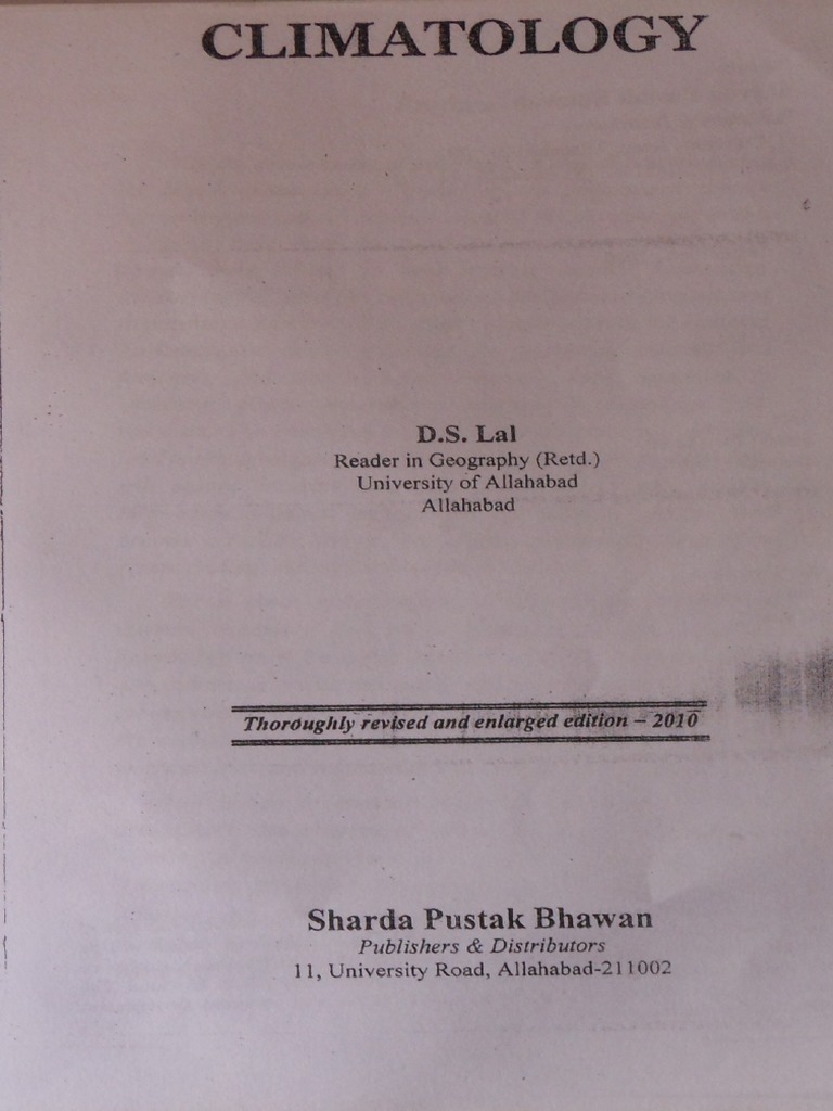 Climatology By-Ds Lal | PDF