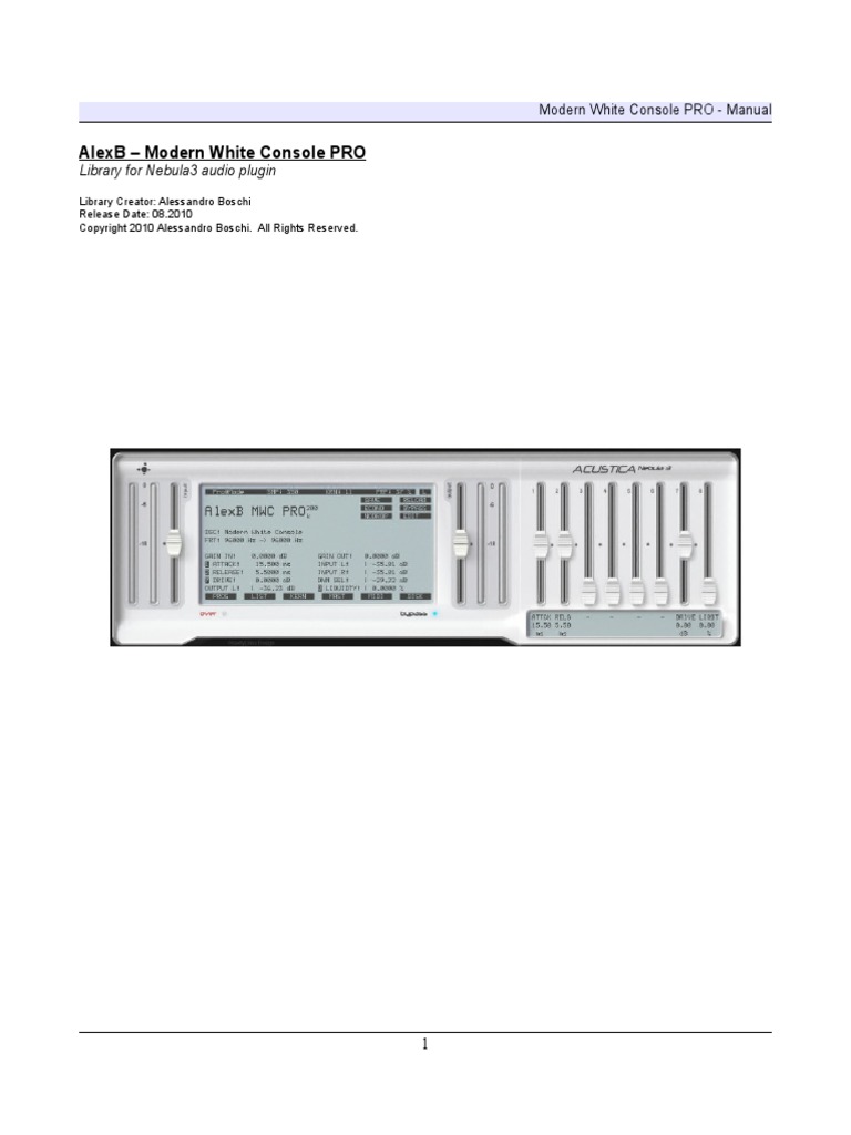 ModernWhiteConsolePro Manual | PDF | Sampling (Signal Processing) | Harmonic