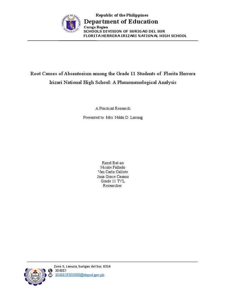 GROUP 3 Qualitative Research 1 | PDF | Schools