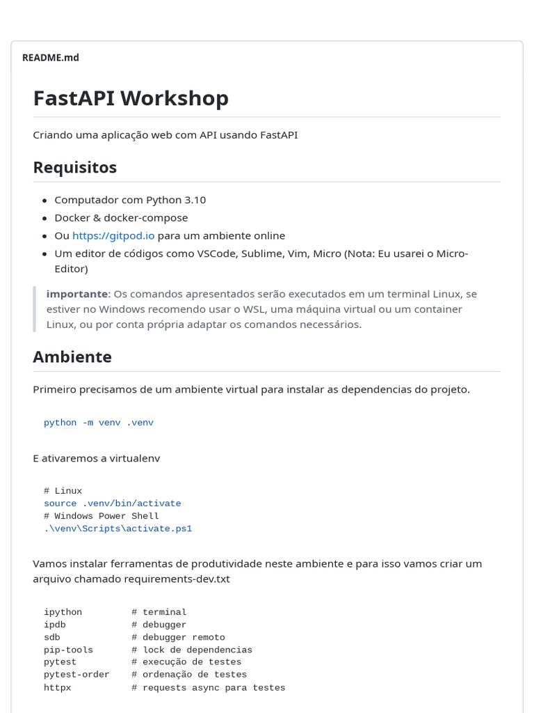 Fastapi Workshop Linuxtips Pdf