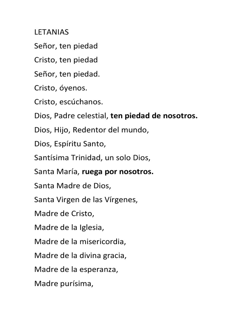 Letanías del Santo Rosario | PDF