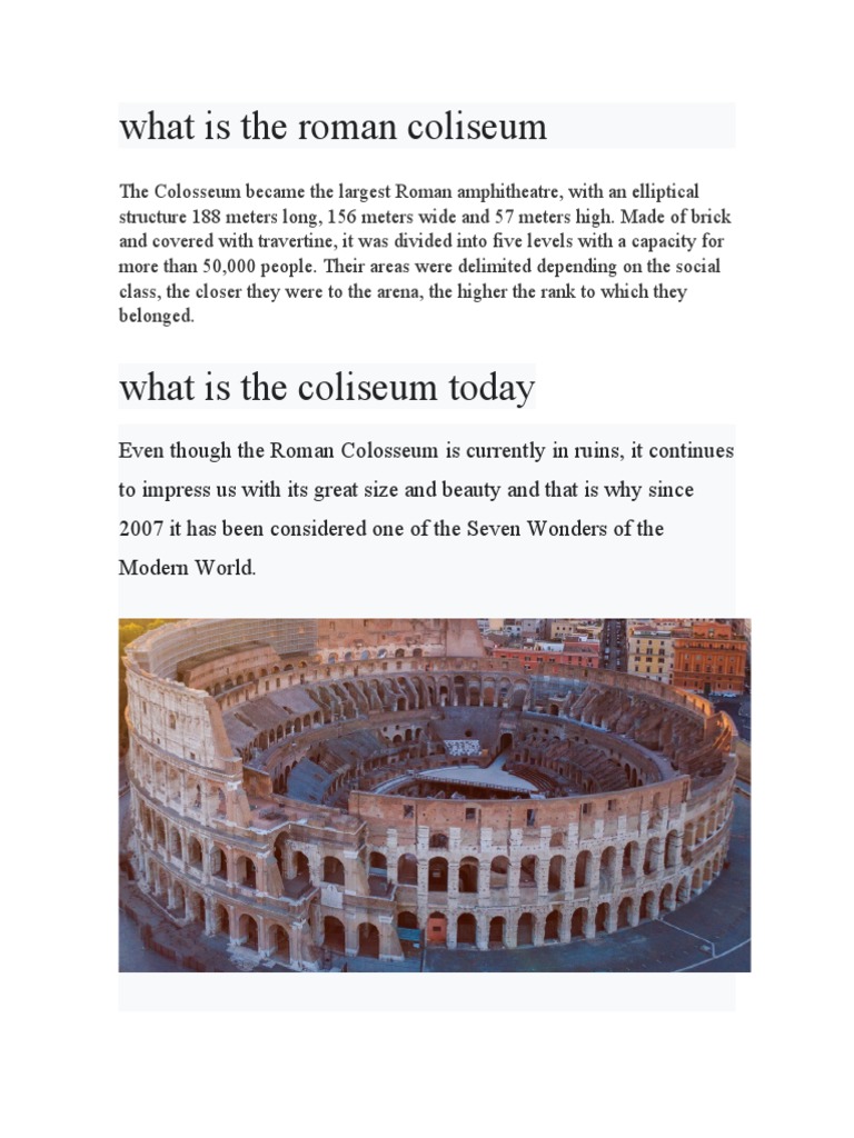 What Is The Roman Coliseum | PDF