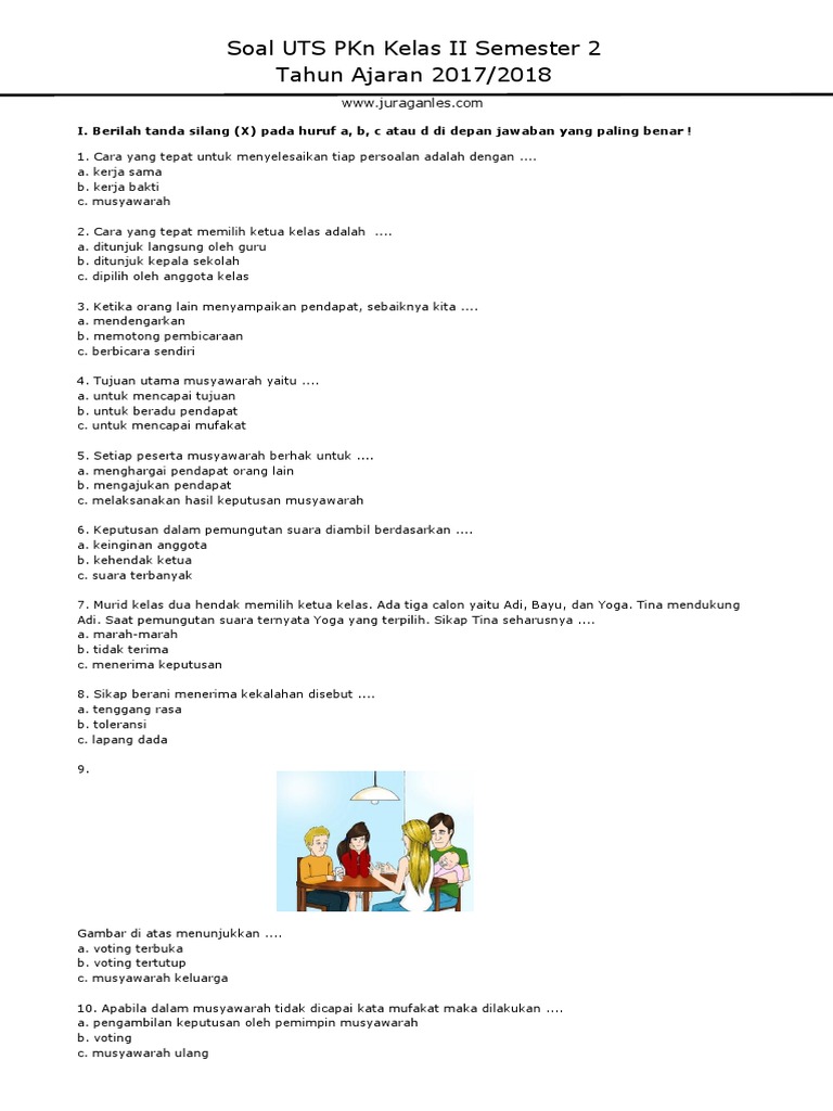 Soal UTS PKN Kelas 2 Semester 2 | PDF