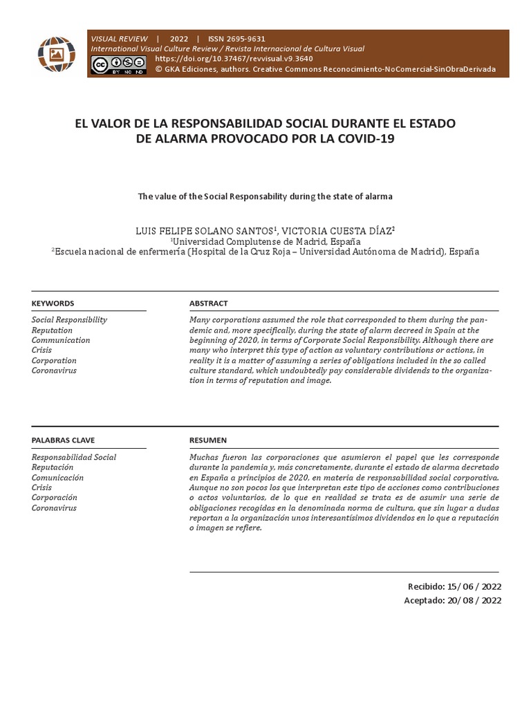 artículo trabajo final | PDF | Responsabilidad social corporativa | Patrocinador (Comercial)