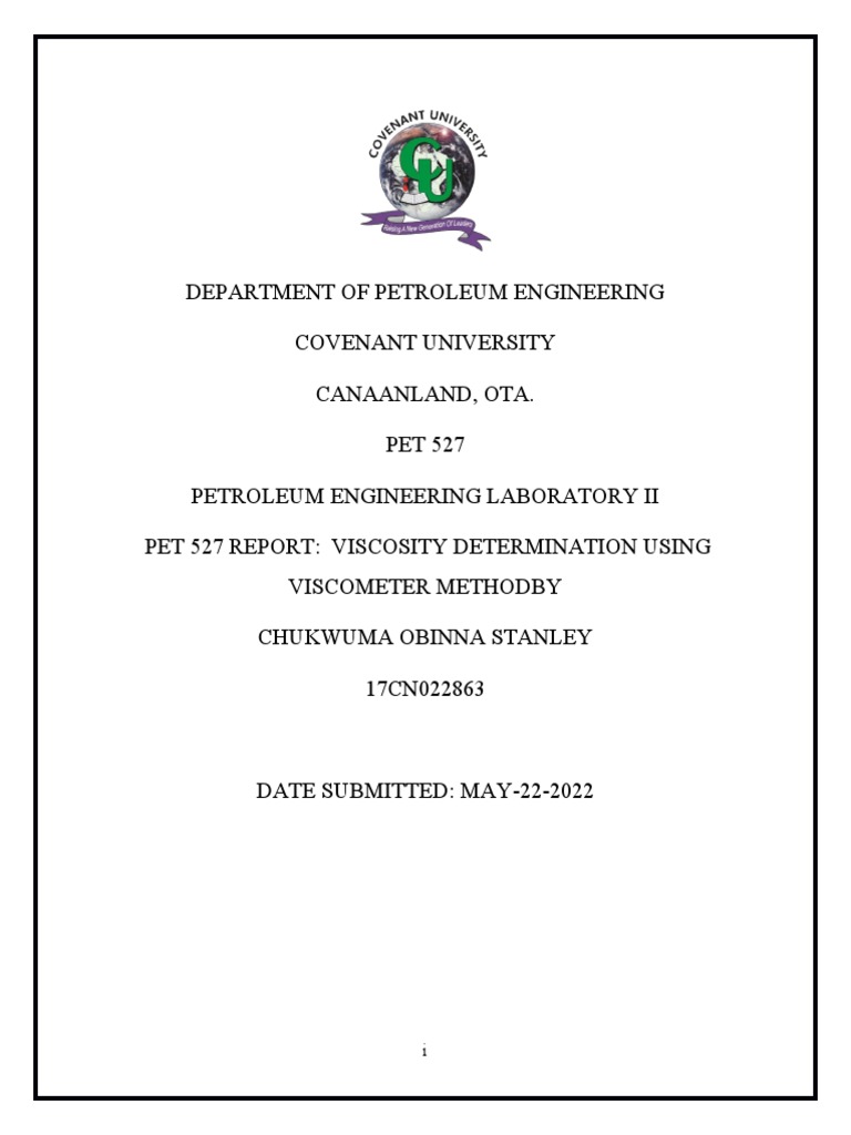 Viscosity Experiment | PDF