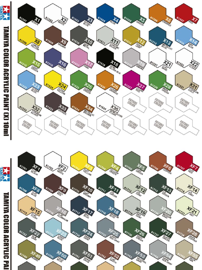 Carta Acrilicas Tamiya | PDF