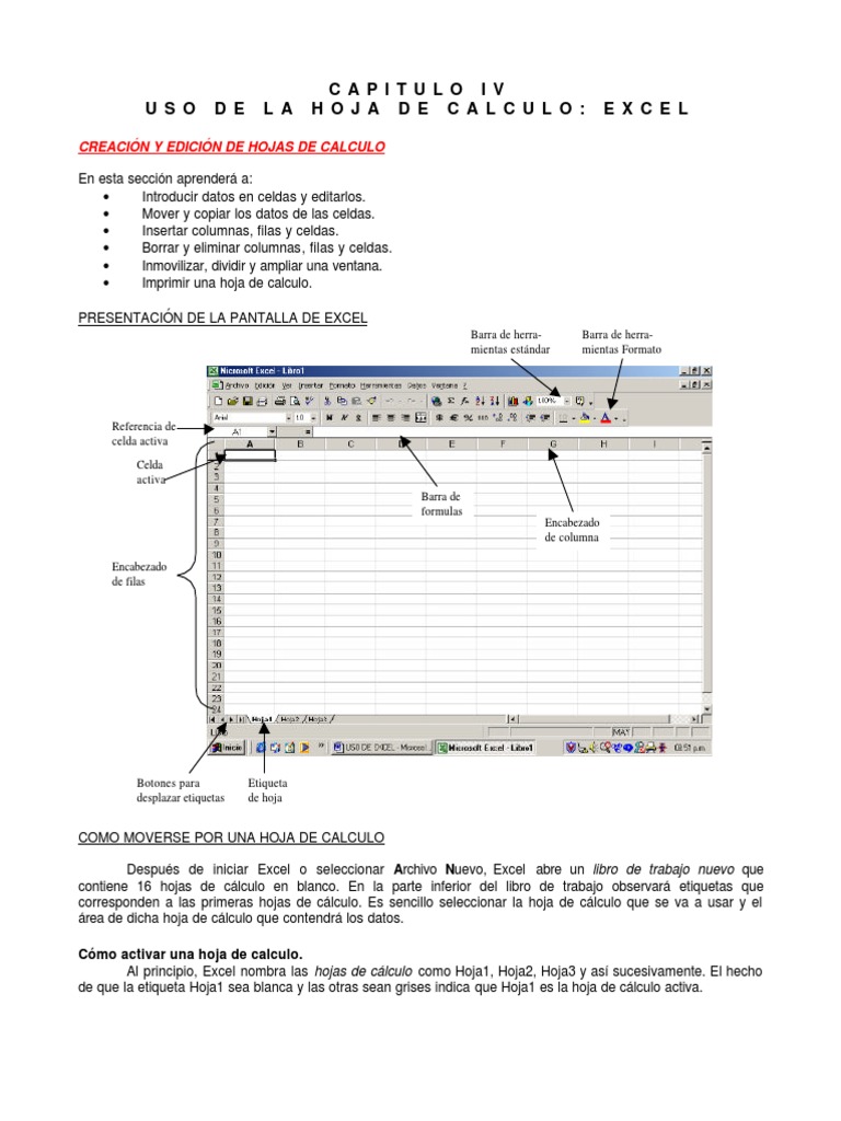 Uso de Excel | PDF | Hoja de cálculo | Microsoft Excel