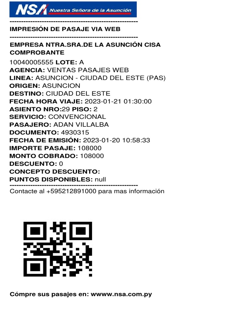 Nsa Comprobante 10040005555 | PDF