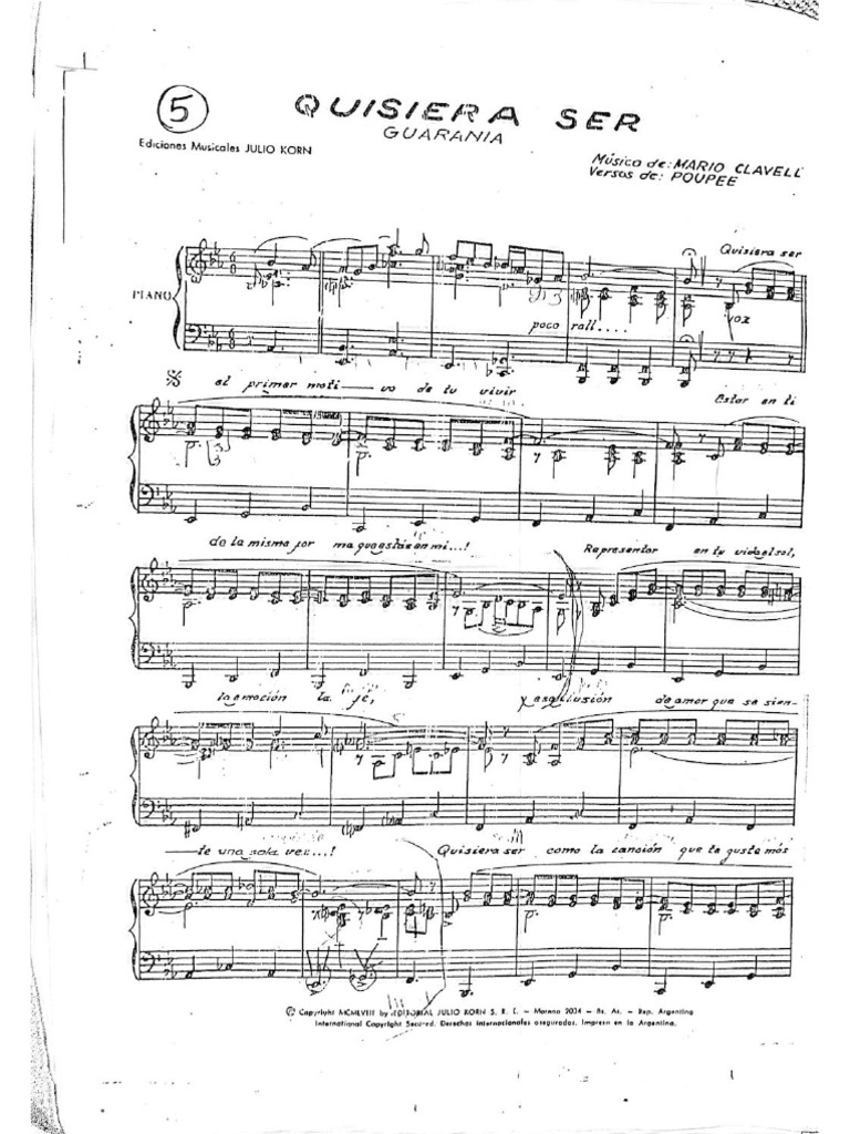 Quisiera Ser - Partitura | PDF