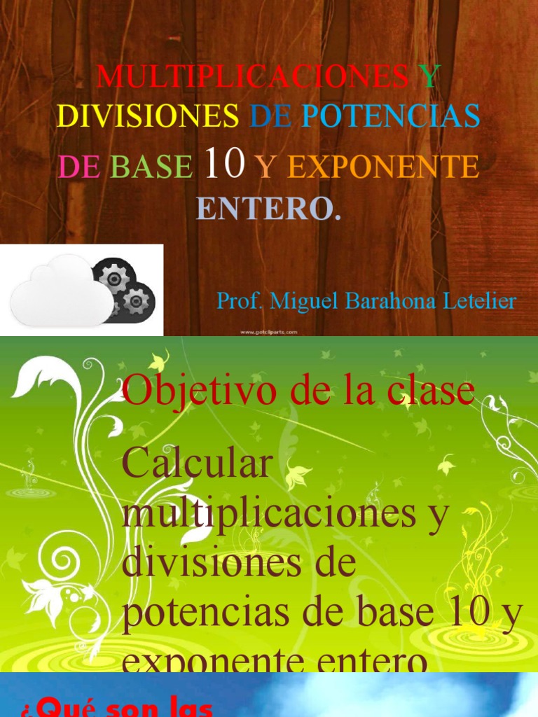 Multiplicaciones y Divisiones de Potencias de Base 10 | PDF | Exponenciación | Multiplicación