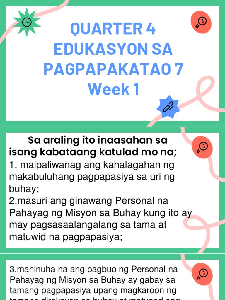 Q4 - ESP 7 - Week 1 | PDF