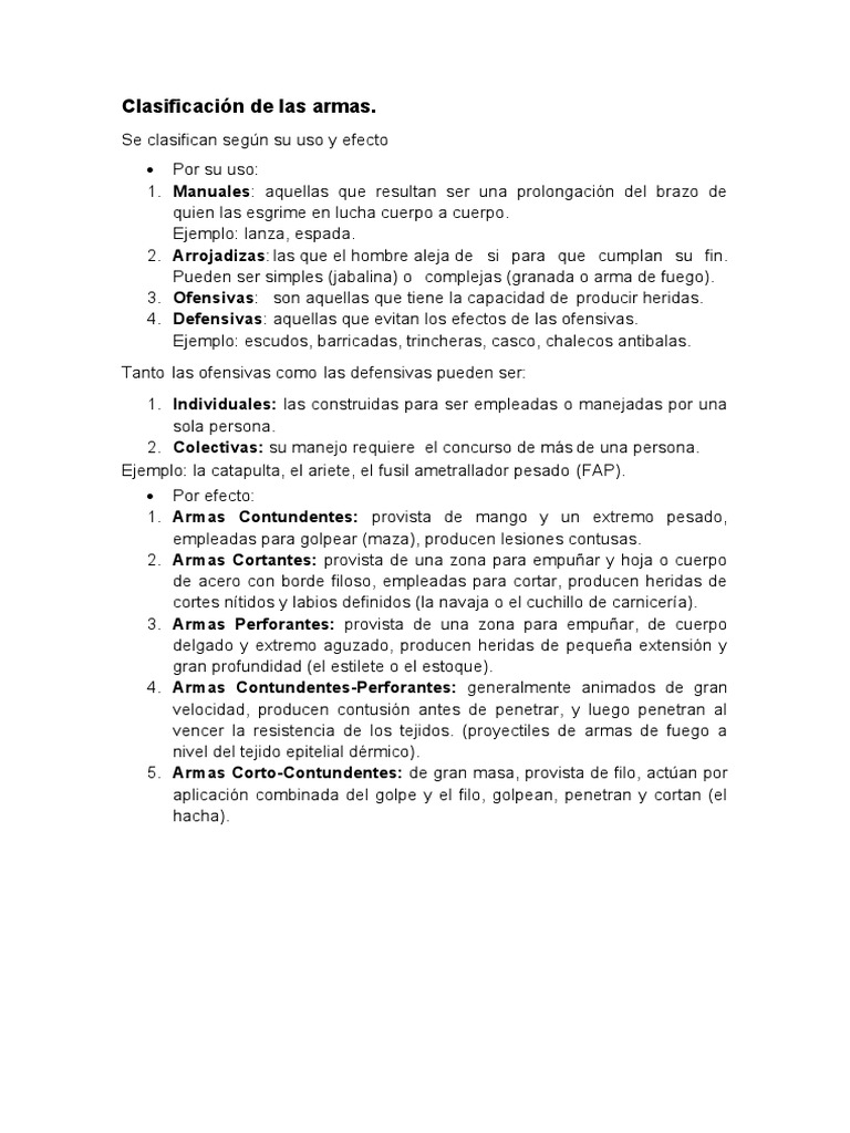 Clasificación de Las Armas | PDF | Armas de fuego | Valores