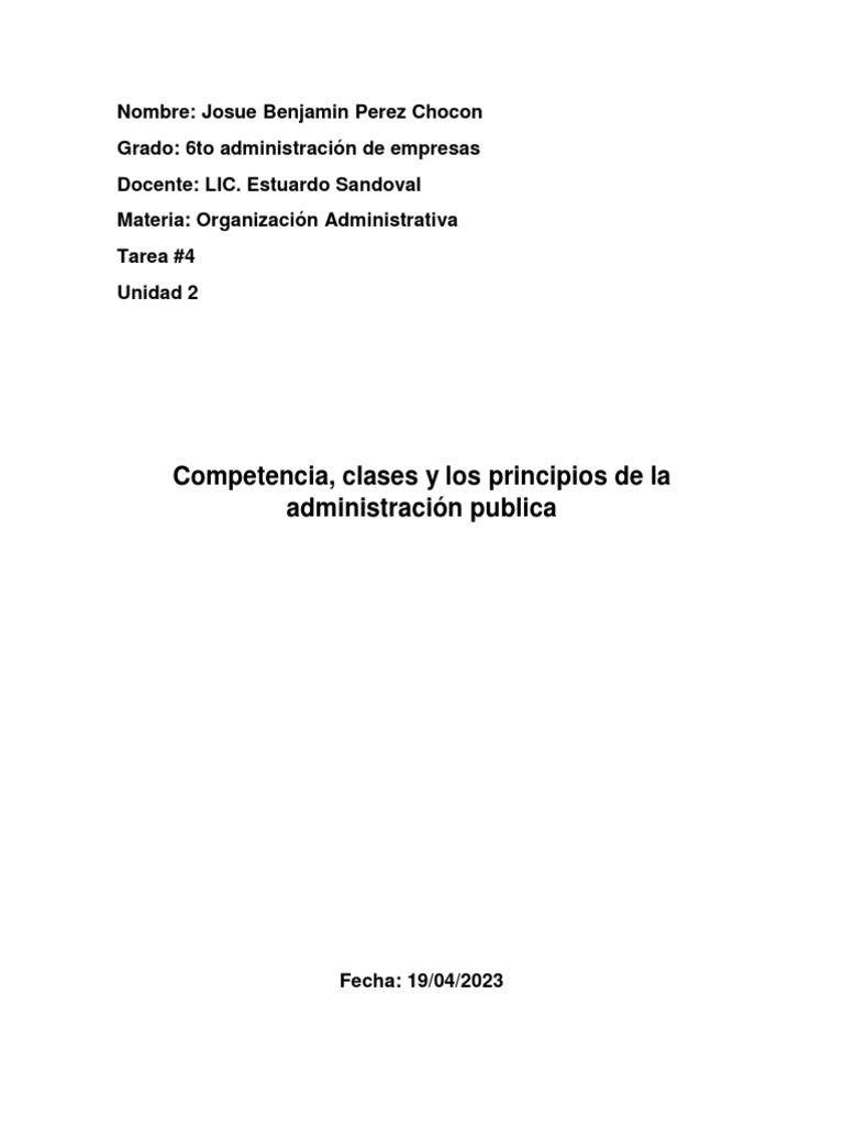 Organizacion de Gobierno Tarea #4 6to Admon Unidad 2 | PDF | Administración Pública | Sociedad