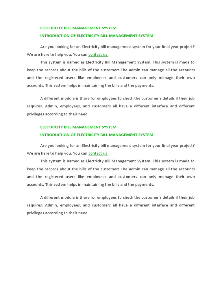 ELECTRICITY BILL MANAGEMENT SYSTEMdddddddddddd | PDF | Password | User (Computing)